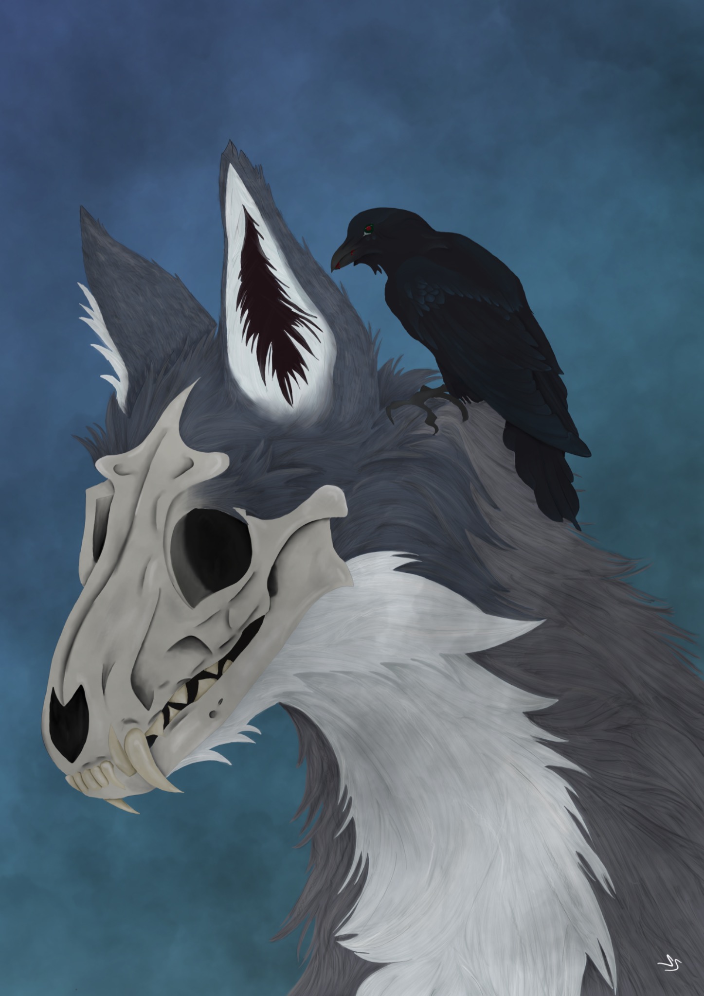 ShisArt - Wolf mit Rabe